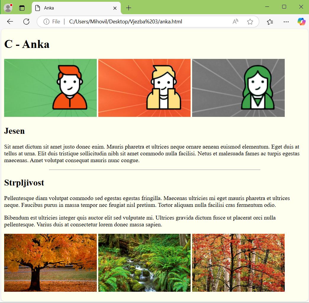 Html tri stranice : HTML vježba 3.2 : Bartol plus