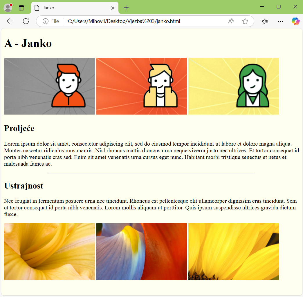 Html tri stranice : HTML vježba 3.2 : Bartol plus