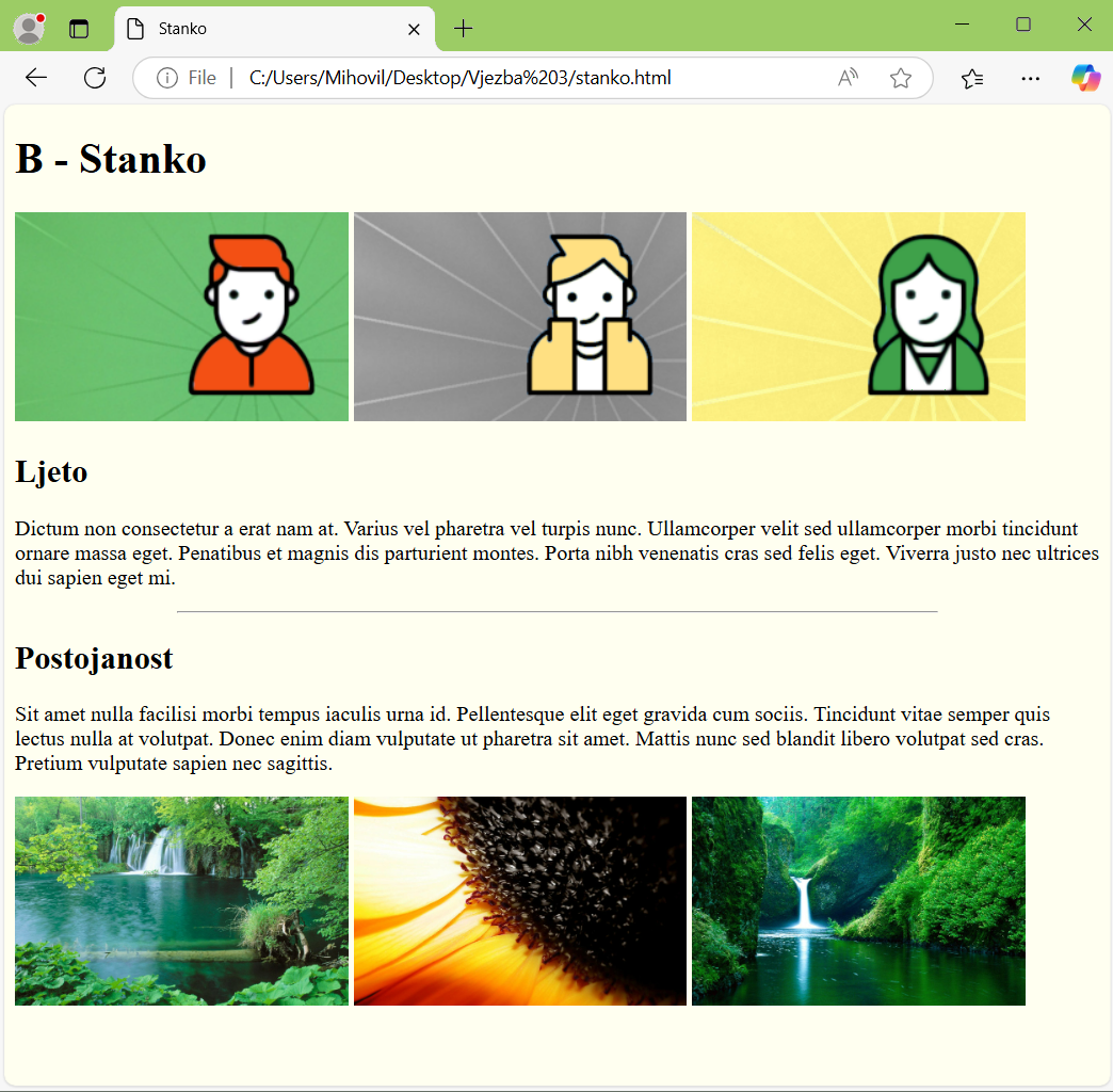 Html tri stranice : HTML vježba 3.2 : Bartol plus